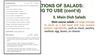 Classifications of salads | PPTX