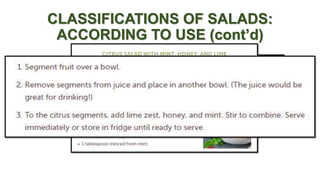 Classifications of salads | PPTX