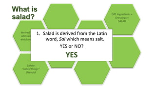 Classifications of salads | PPTX