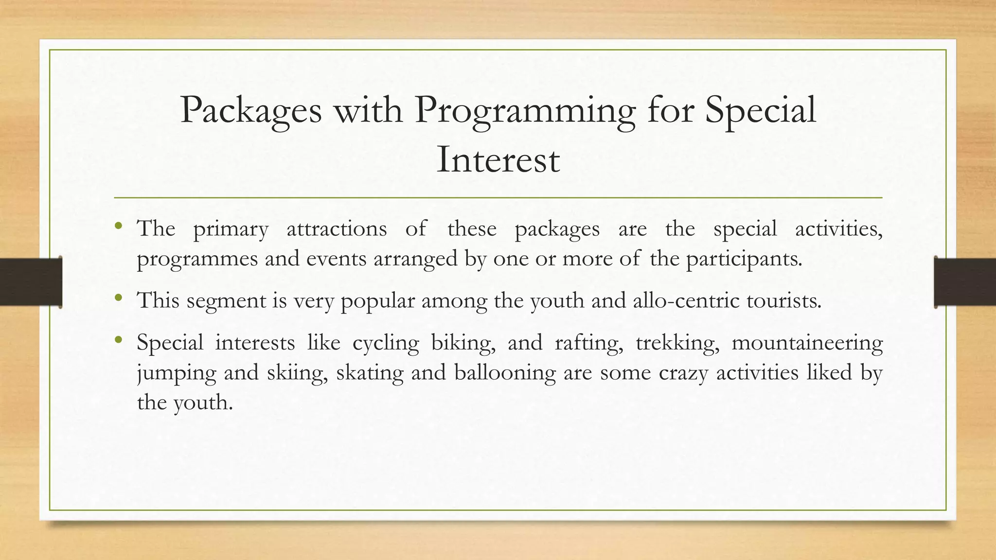 Classification of Tour Packages | PPTX