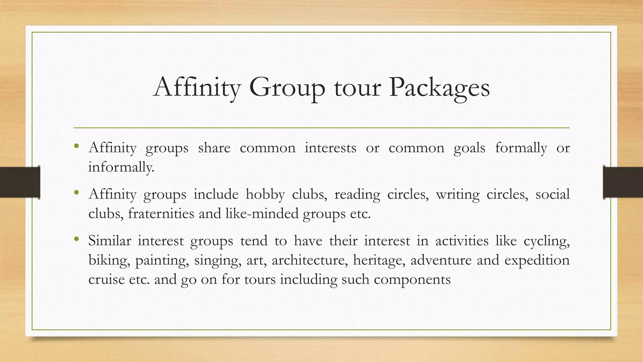 Classification of Tour Packages | PPTX