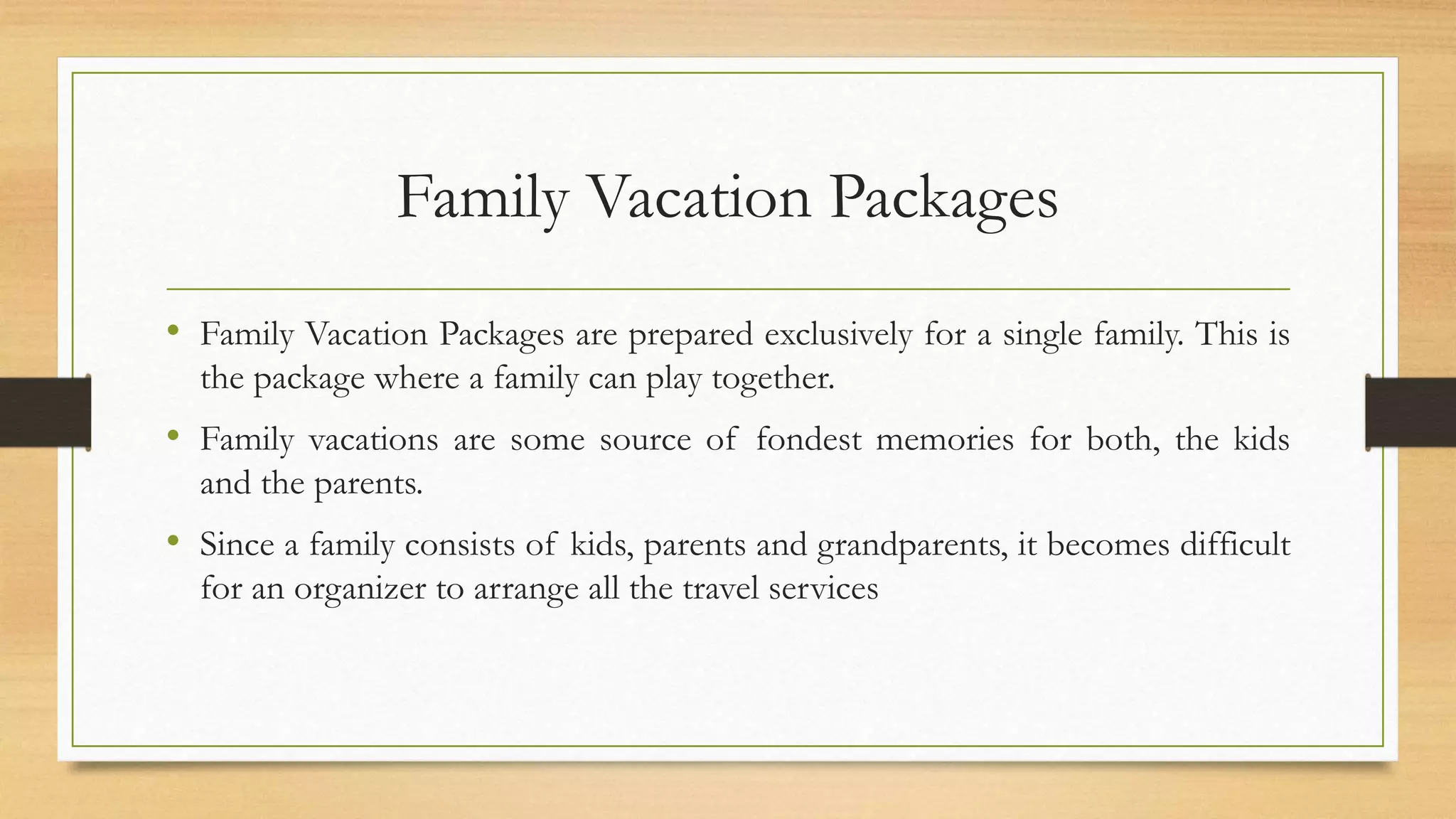 Classification of Tour Packages | PPTX