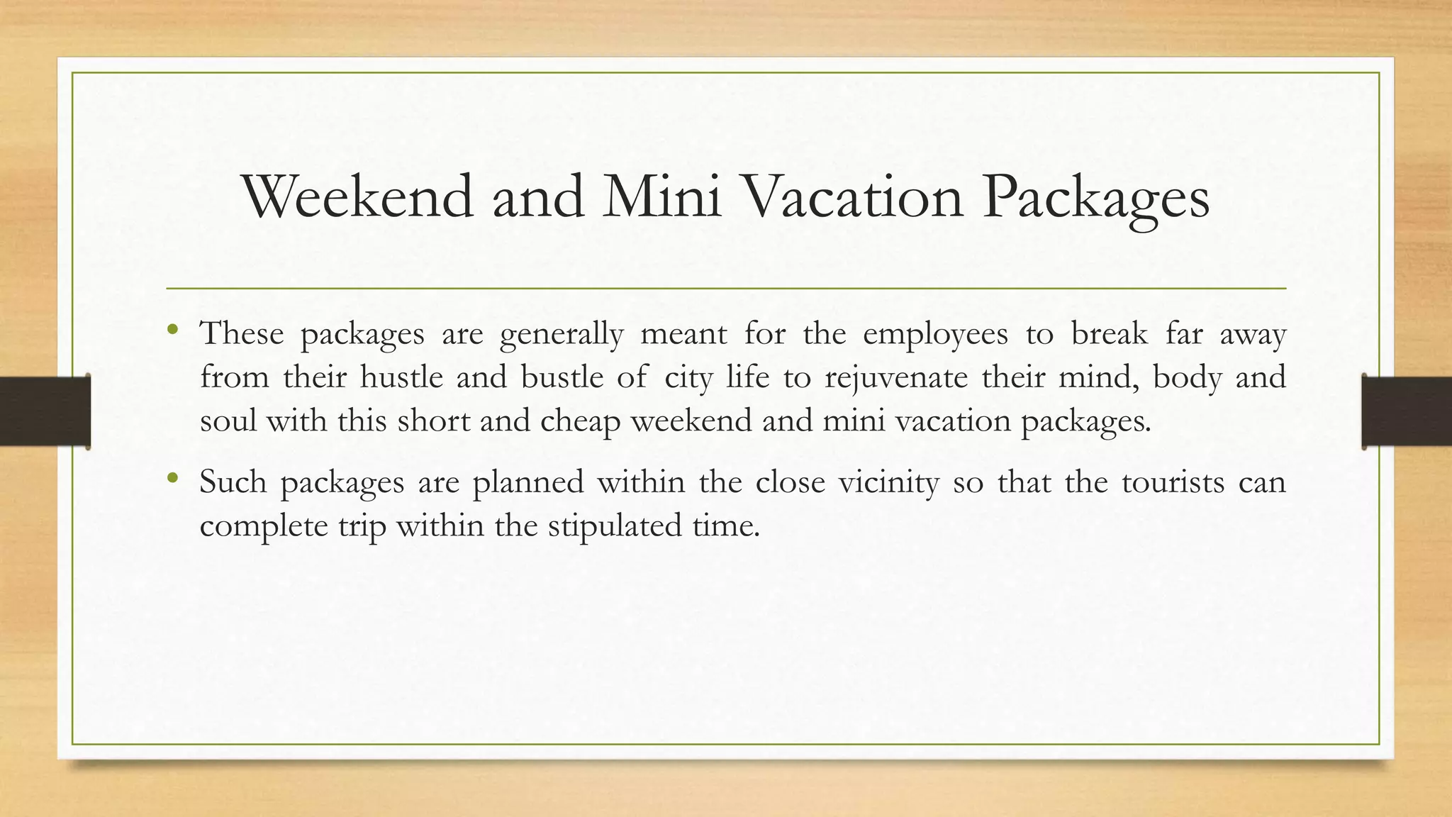 Classification of Tour Packages | PPTX