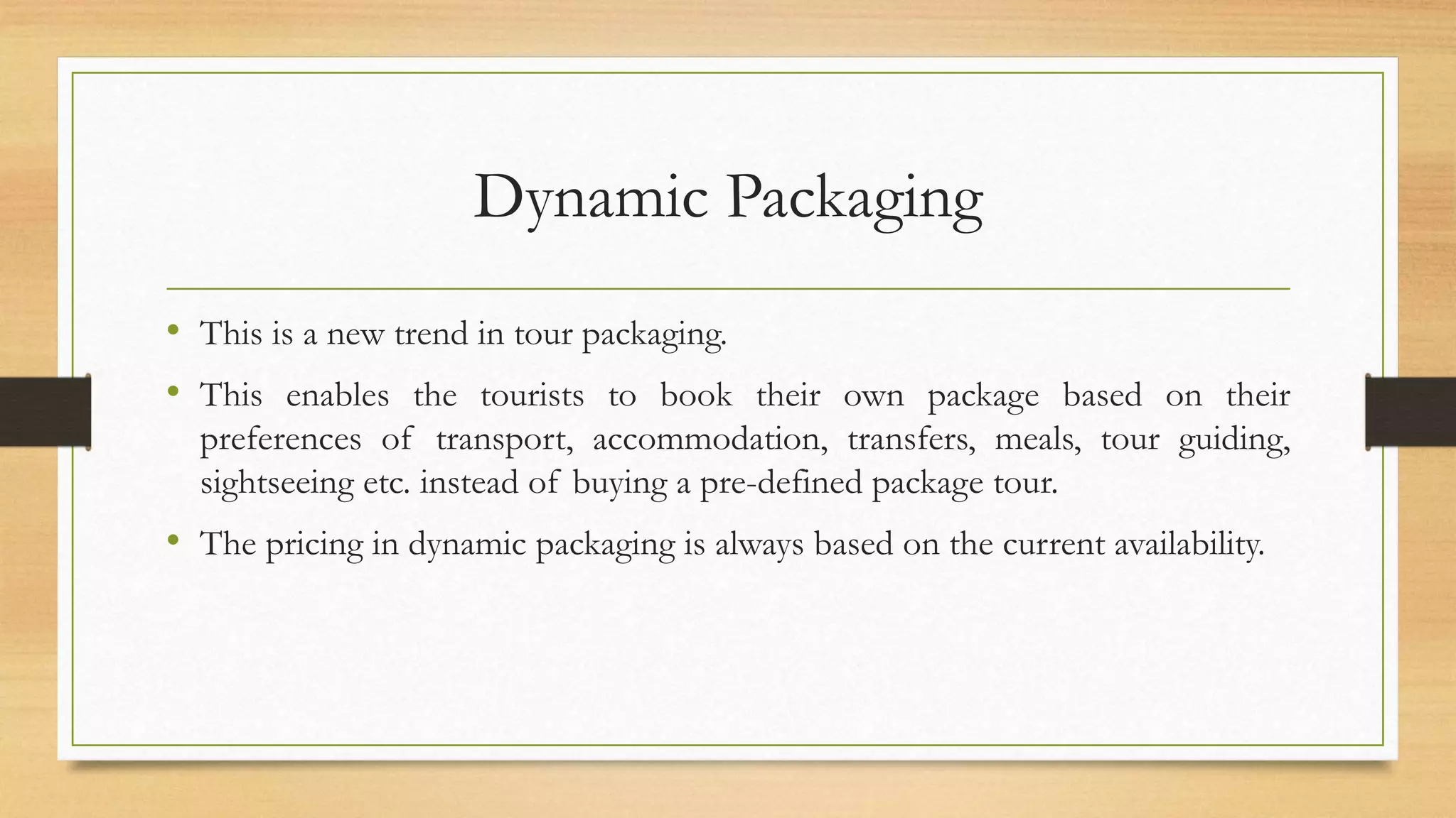 Classification of Tour Packages | PPTX