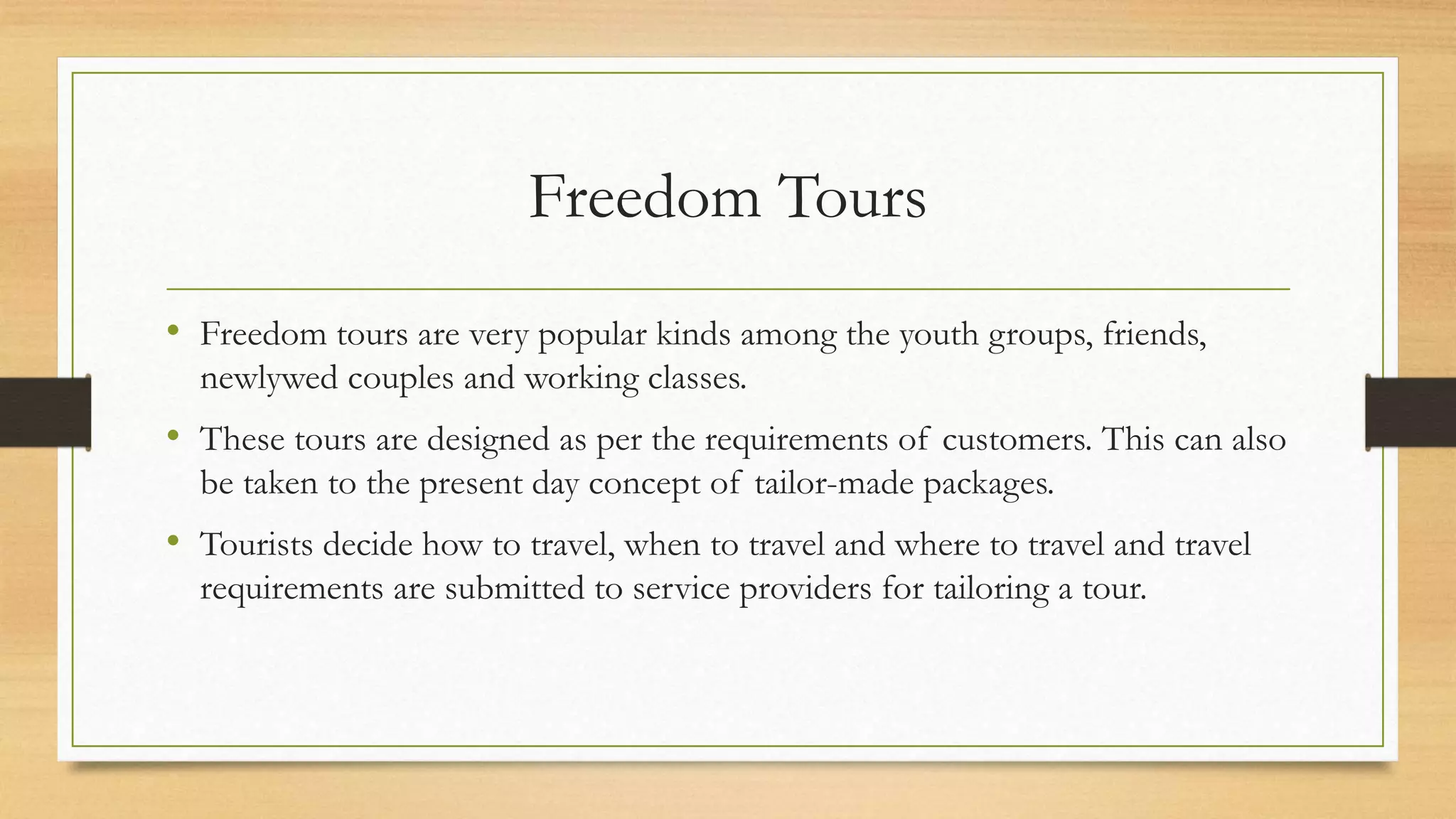 Classification of Tour Packages | PPTX