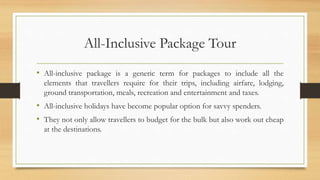 Classification of Tour Packages | PPTX