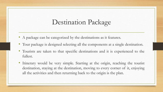Classification of Tour Packages | PPTX | Travel Preparation and Advice ...
