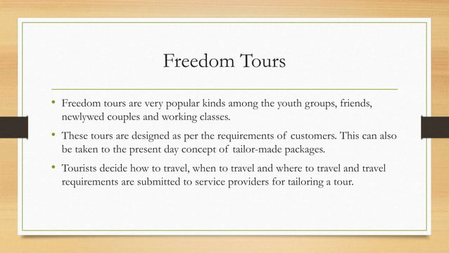Classification of Tour Packages | PPTX | Travel Preparation and Advice ...
