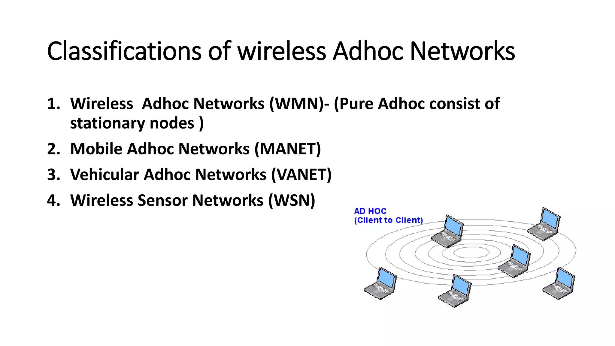 Classifications Of Wireless Adhoc Networks Ppt