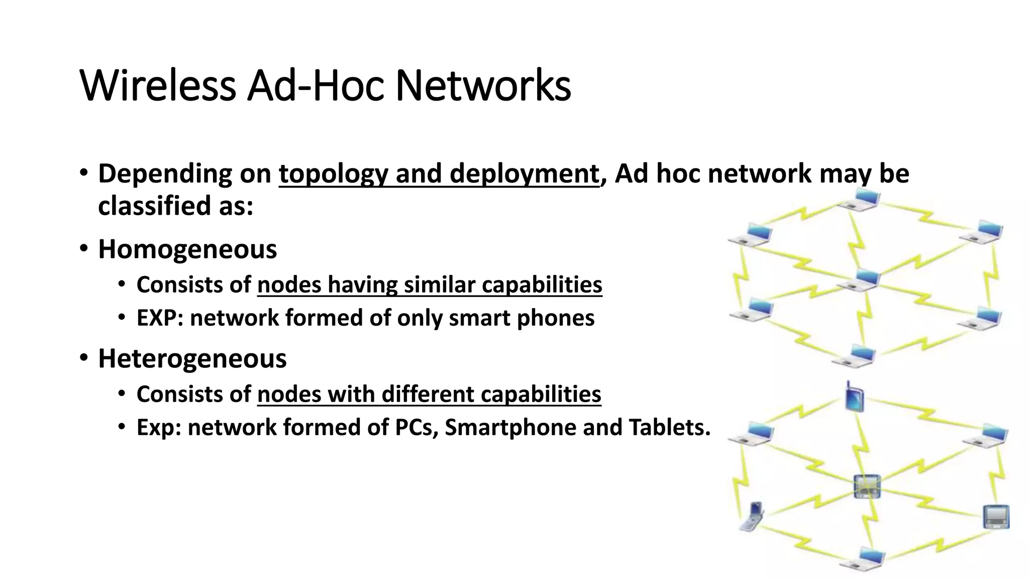Classifications of wireless adhoc networks | PPTX