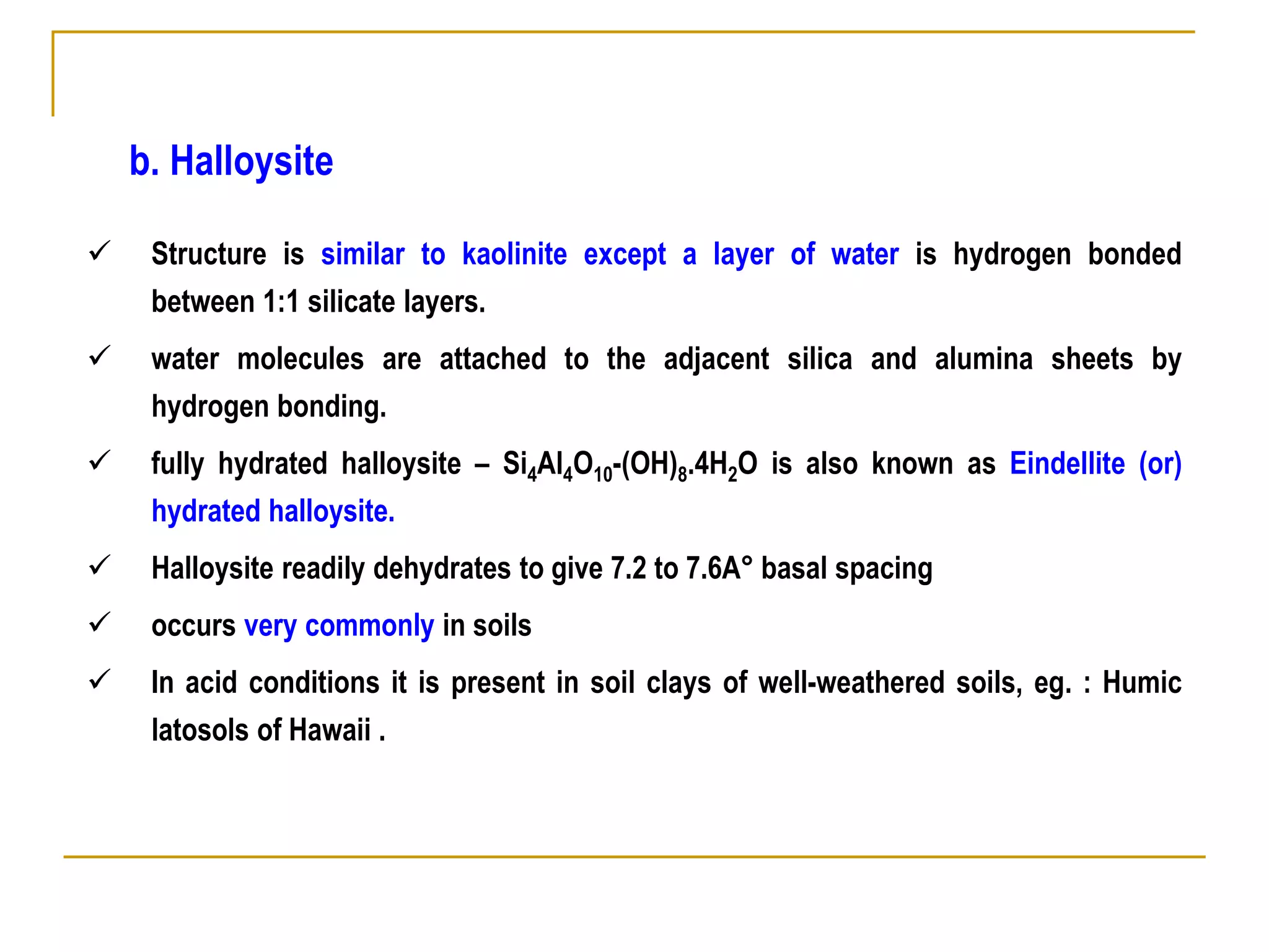 CLASSIFICATION, STRUCTURE, CHEMICAL COMPOSITION AND PROPERTIES OF CLAY ...
