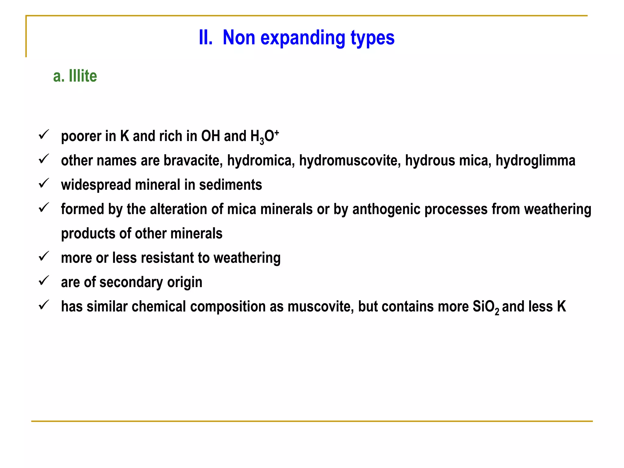 CLASSIFICATION, STRUCTURE, CHEMICAL COMPOSITION AND PROPERTIES OF CLAY ...