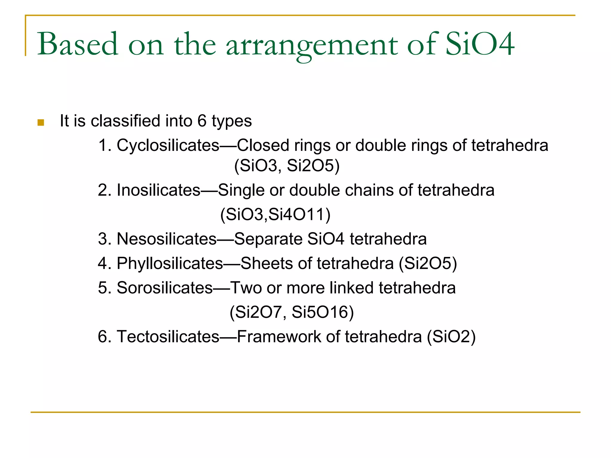 CLASSIFICATION, STRUCTURE, CHEMICAL COMPOSITION AND PROPERTIES OF CLAY ...