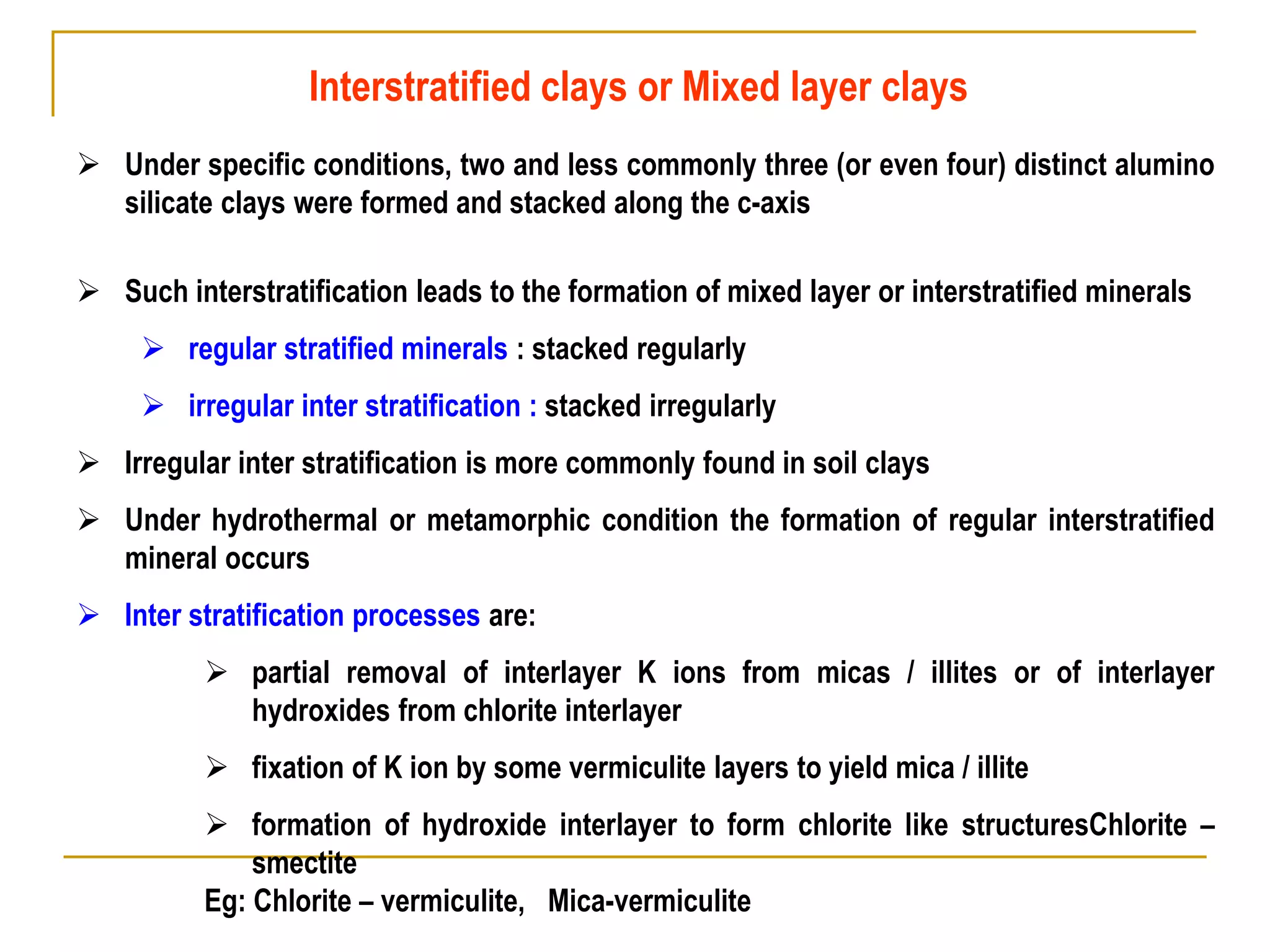 CLASSIFICATION, STRUCTURE, CHEMICAL COMPOSITION AND PROPERTIES OF CLAY ...
