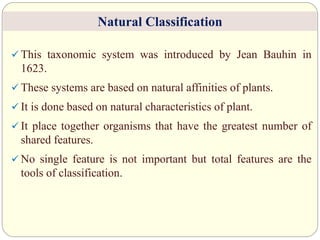 CLASSIFICATION SYSTEMS IN PLANTS | PPTX