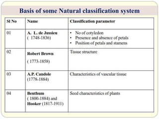 CLASSIFICATION SYSTEMS IN PLANTS | PPTX