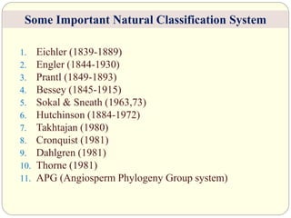 CLASSIFICATION SYSTEMS IN PLANTS | PPTX