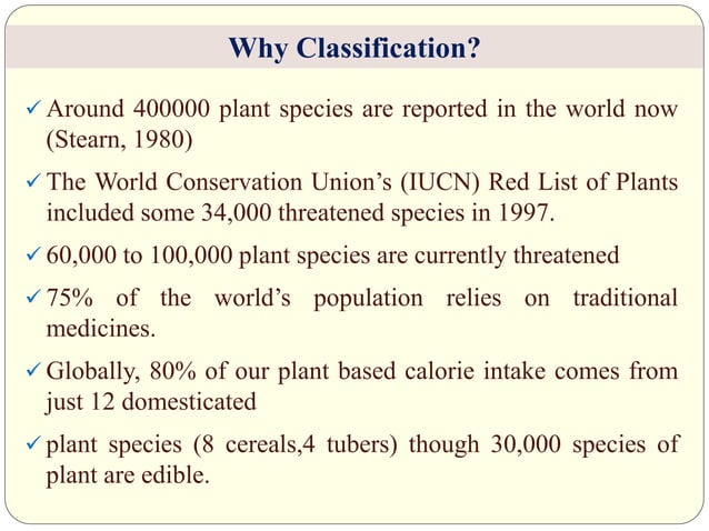 CLASSIFICATION SYSTEMS IN PLANTS | PPTX