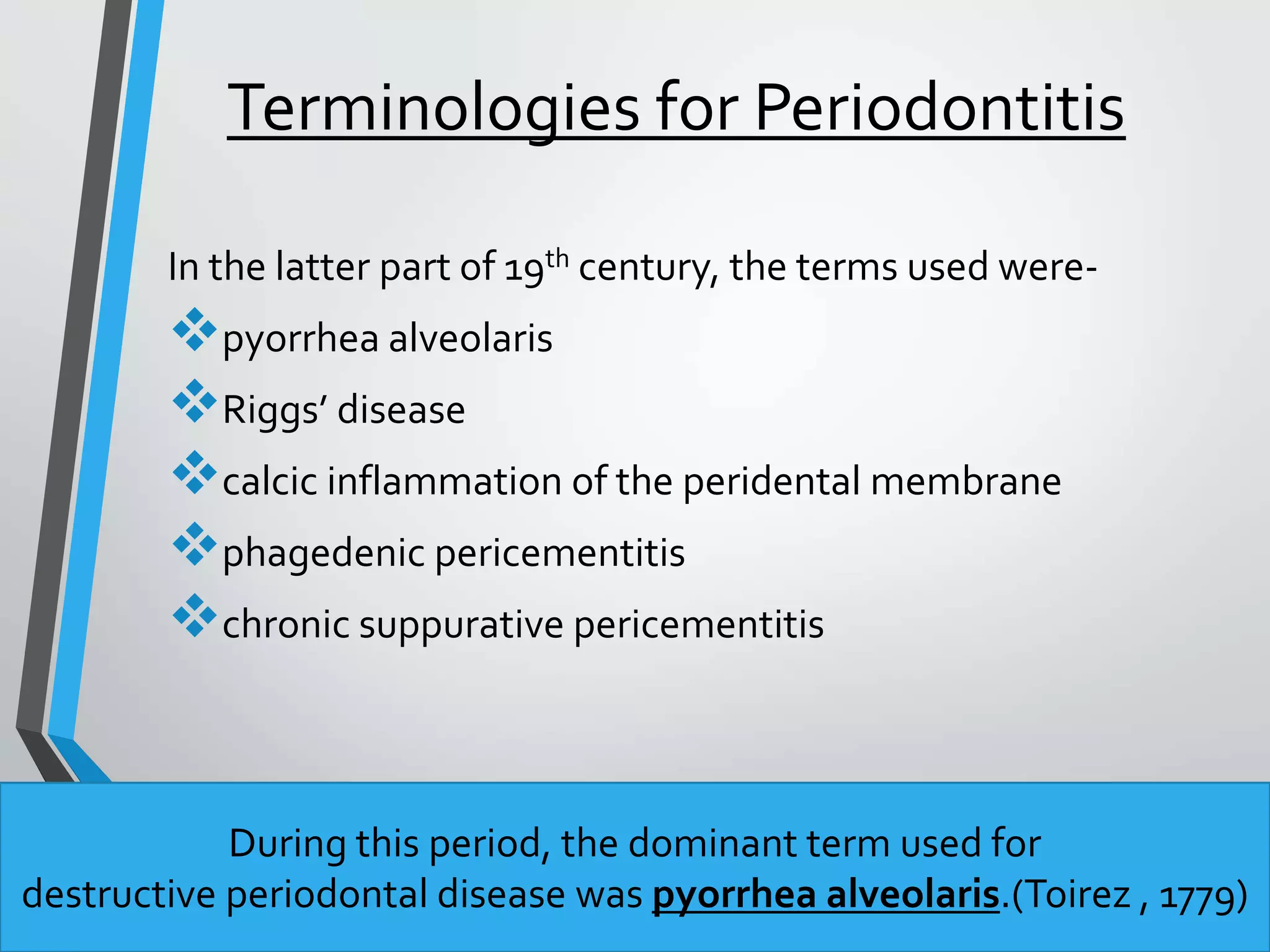 Classification Systems of Periodontal Diseases | PPTX