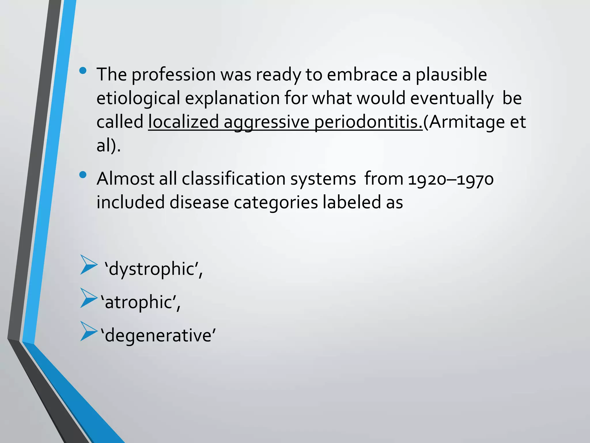 Classification Systems of Periodontal Diseases | PPTX