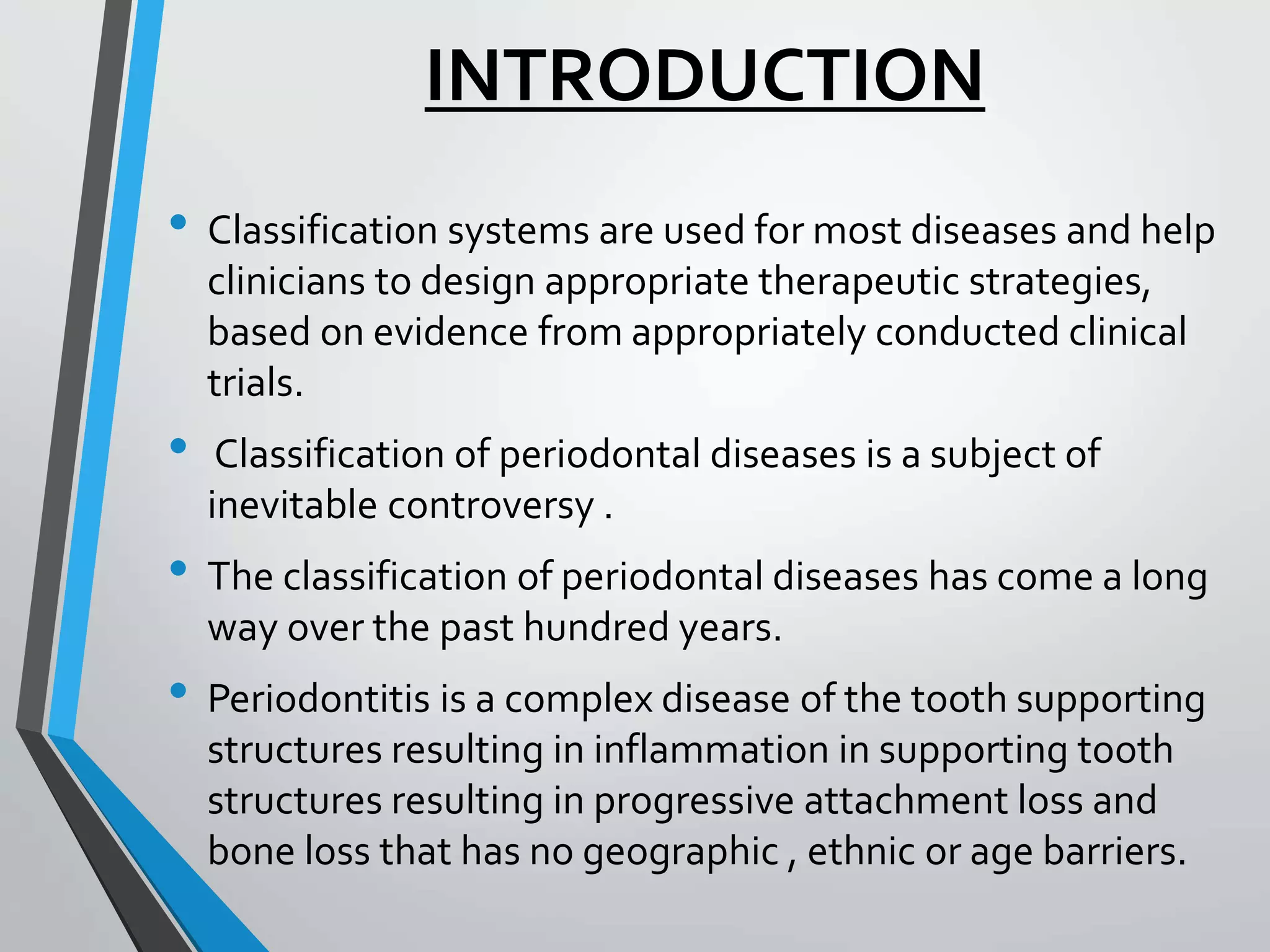 Classification Systems of Periodontal Diseases | PPTX