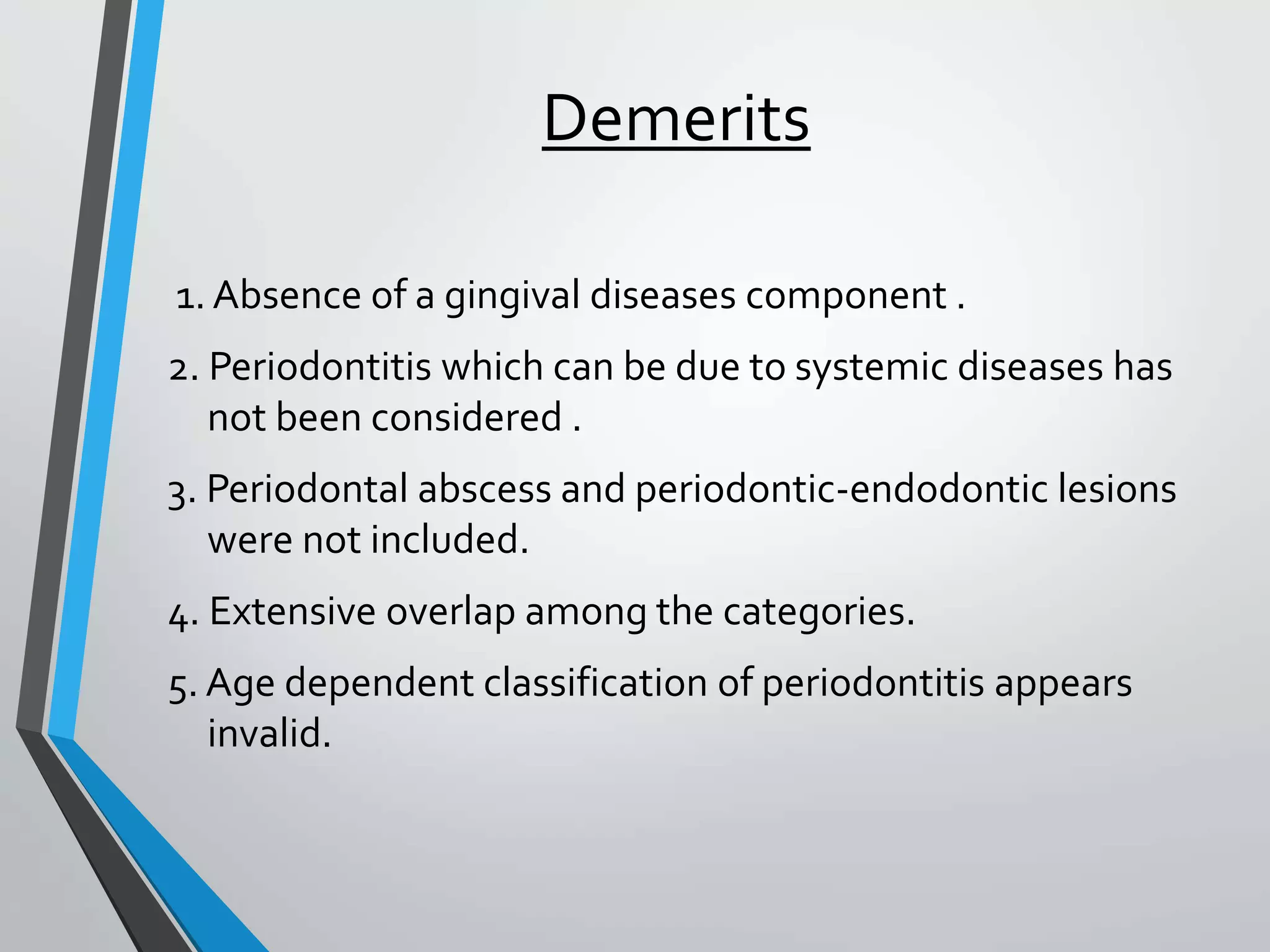 Classification Systems of Periodontal Diseases | PPTX