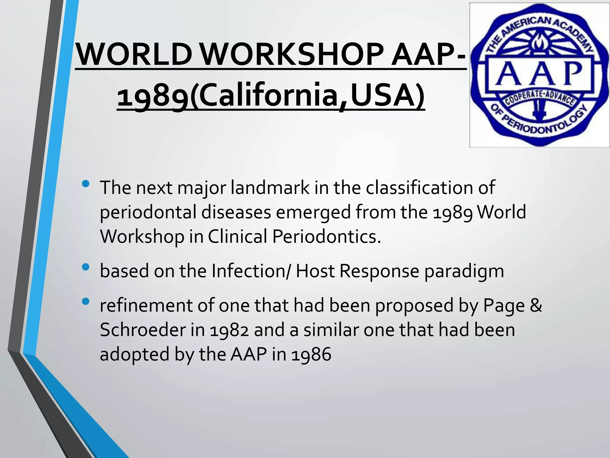 Classification Systems of Periodontal Diseases | PPTX