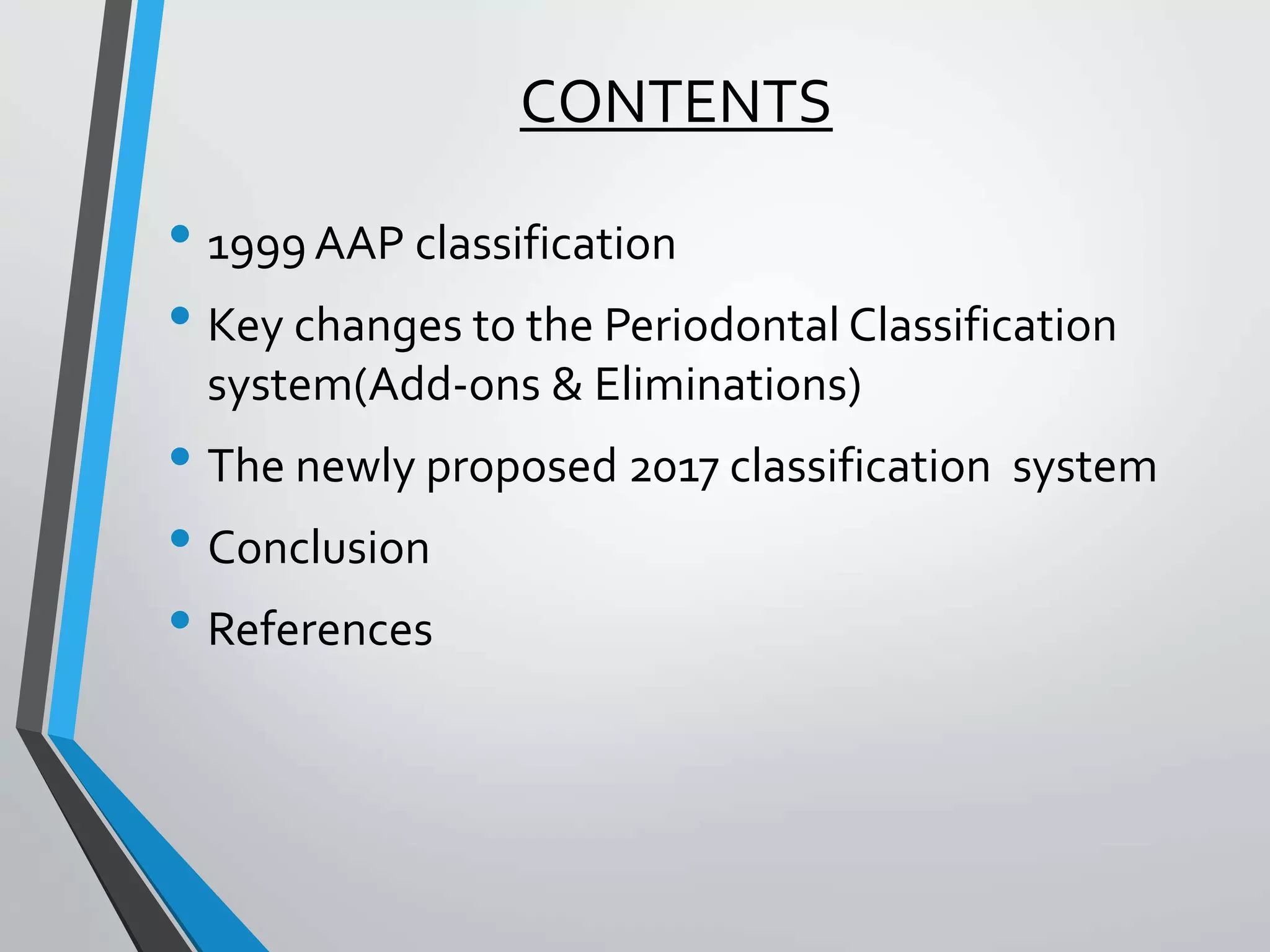 Classification Systems of Periodontal Diseases | PPTX