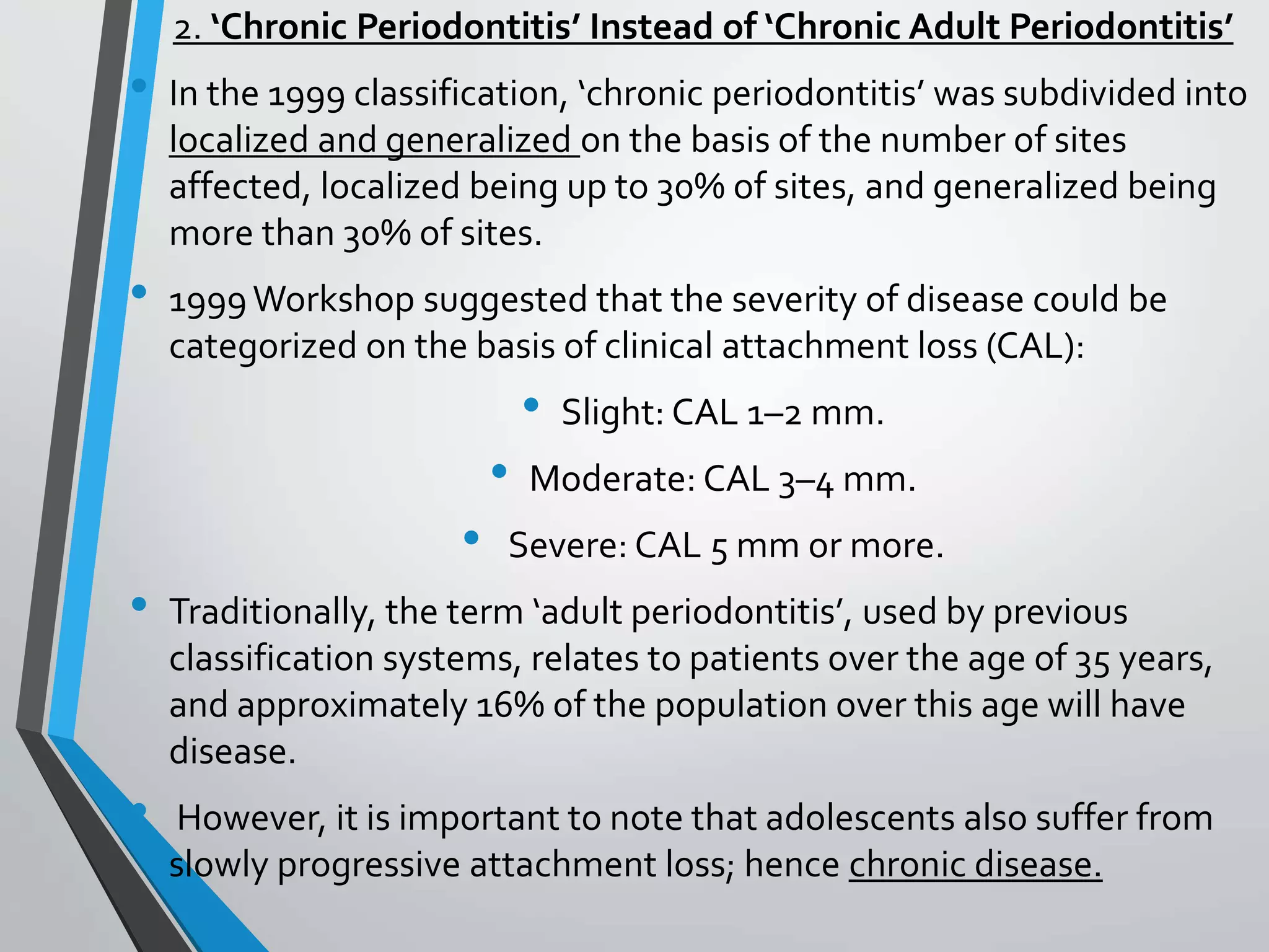 Classification Systems of Periodontal Diseases | PPTX