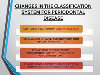 Classification Systems of Periodontal Diseases | PPTX