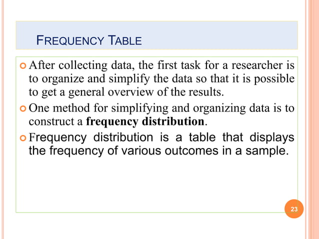 Classification And Tabulation Of Data Pptx Physics Science