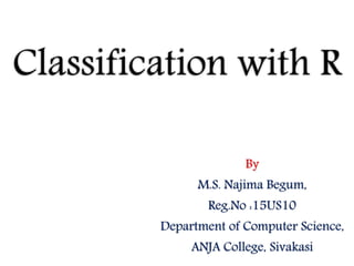 Classification with R | PPT