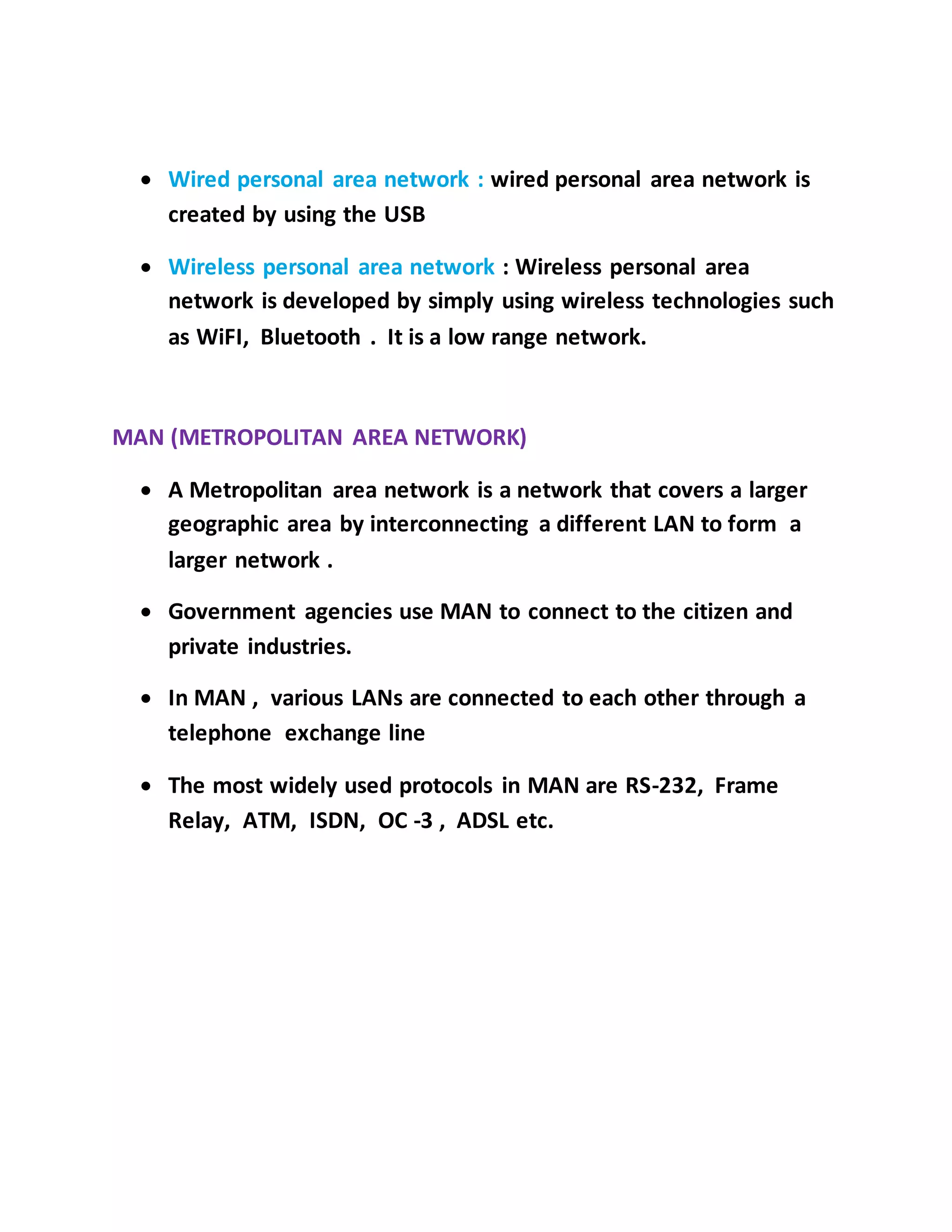 Classifiction of computer networks | PDF