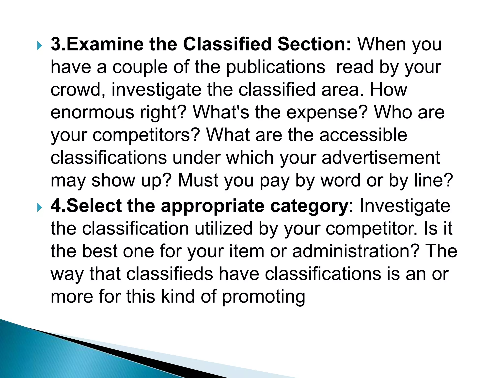 Classified ads ppt | PPTX