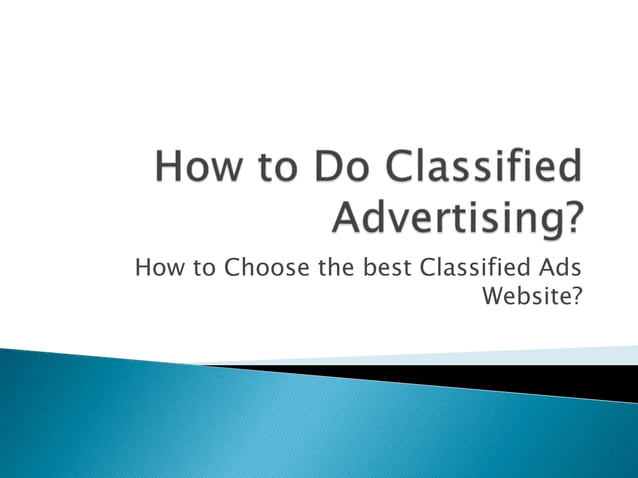 Classified ads ppt | PPTX