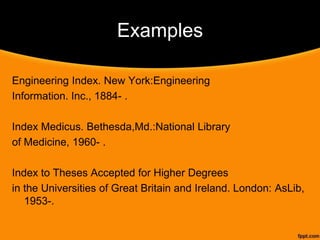 Classified and coordinate indexes clydee | PPTX