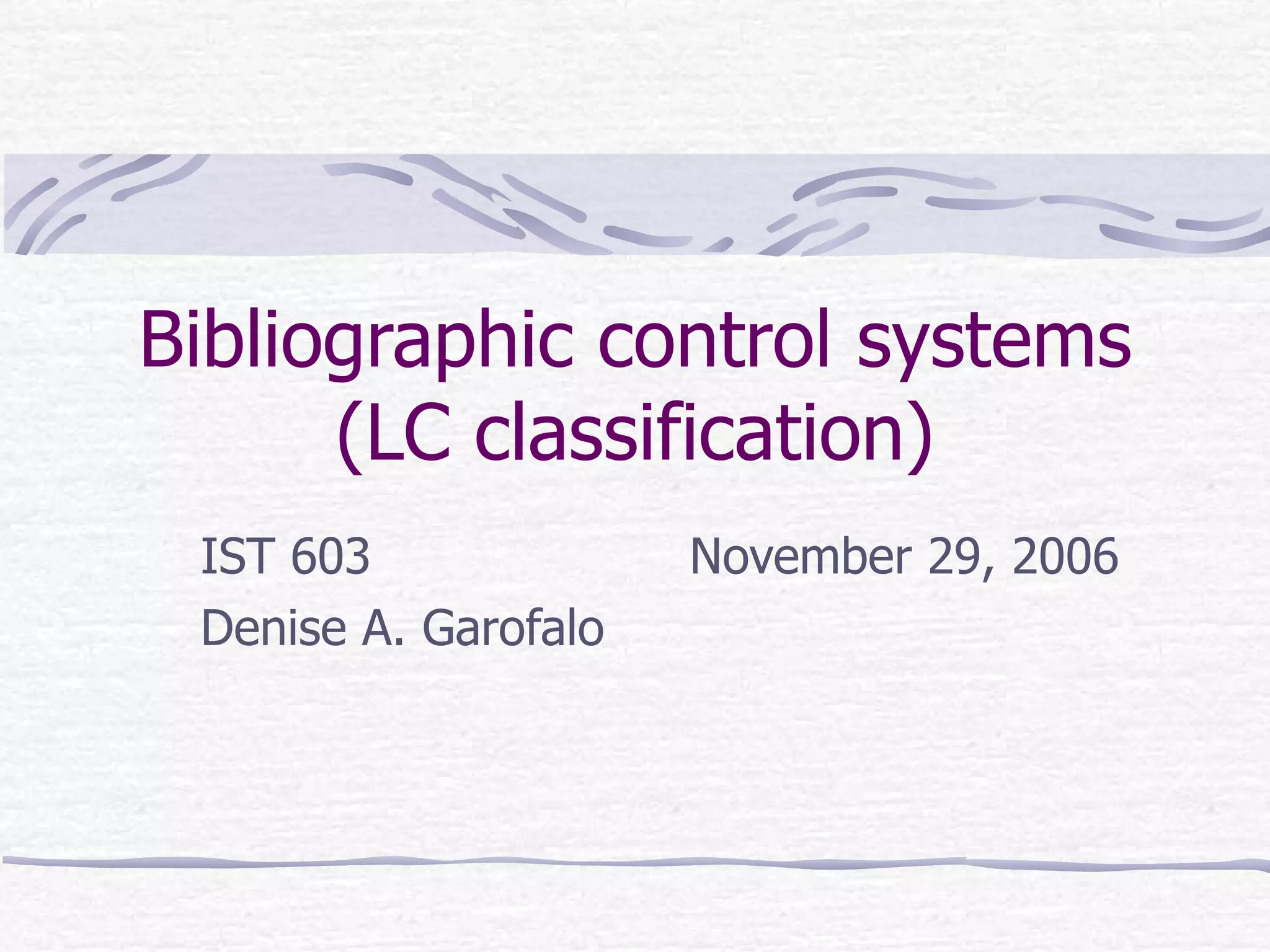 Library of Congress Classification | PPT