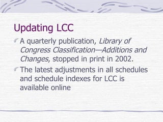 Library of Congress Classification | PPT