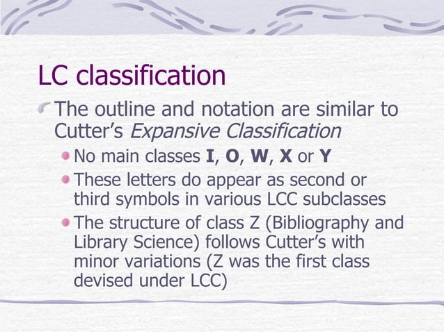 Library of Congress Classification | PPT