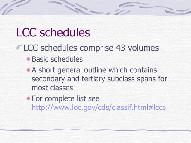 Library of Congress Classification | PPT