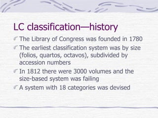 Library Of Congress Classification