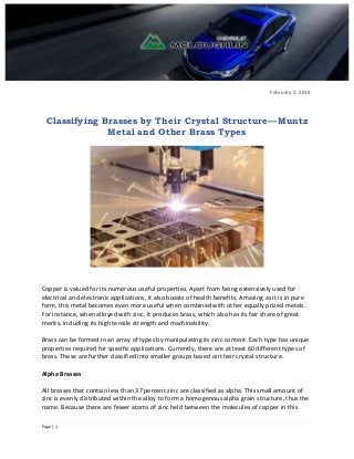 Classifying Brasses by Their Crystal Structure—Muntz Metal and Other ...