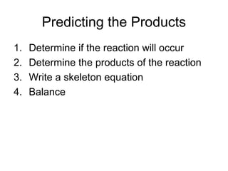 Classifying chemical reactions | PPT