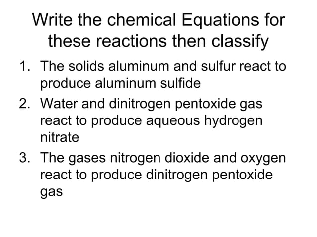 Classifying chemical reactions | PPT | Chemistry | Science