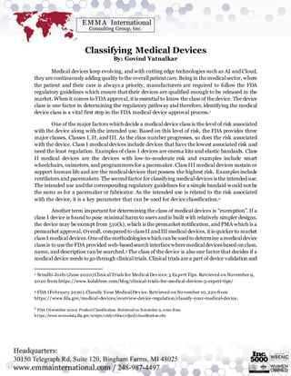 Classifying Medical Devices | DOCX