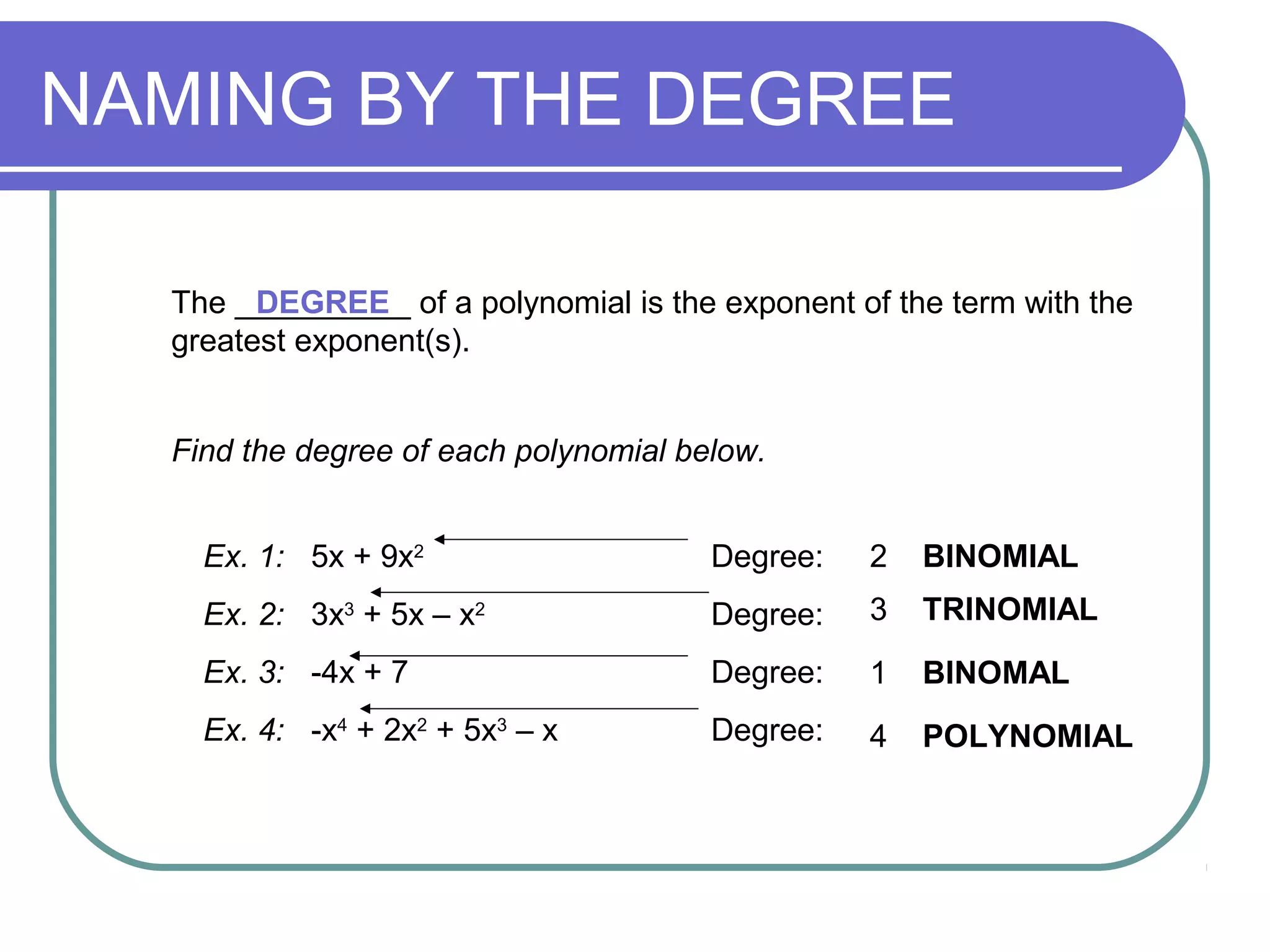 Classifying polynomials | PPT