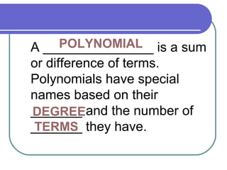 Classifying polynomials | PPT