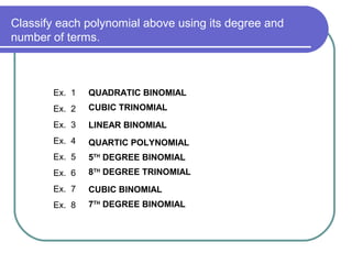 Classifying polynomials | PPT
