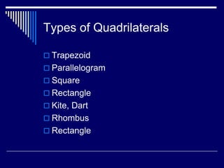 Classifying quadrilaterals | PPT