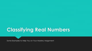 Classifying real numbers | PPT